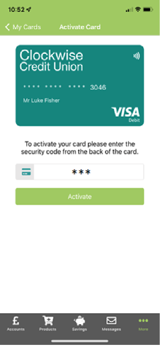 Viewing your PIN for the Current Account Card – Clockwise Credit Union